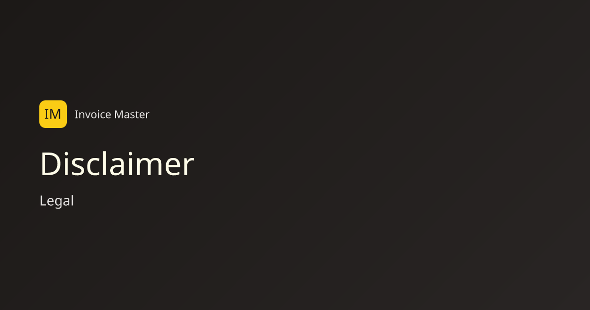 Disclaimer | Invoice Master